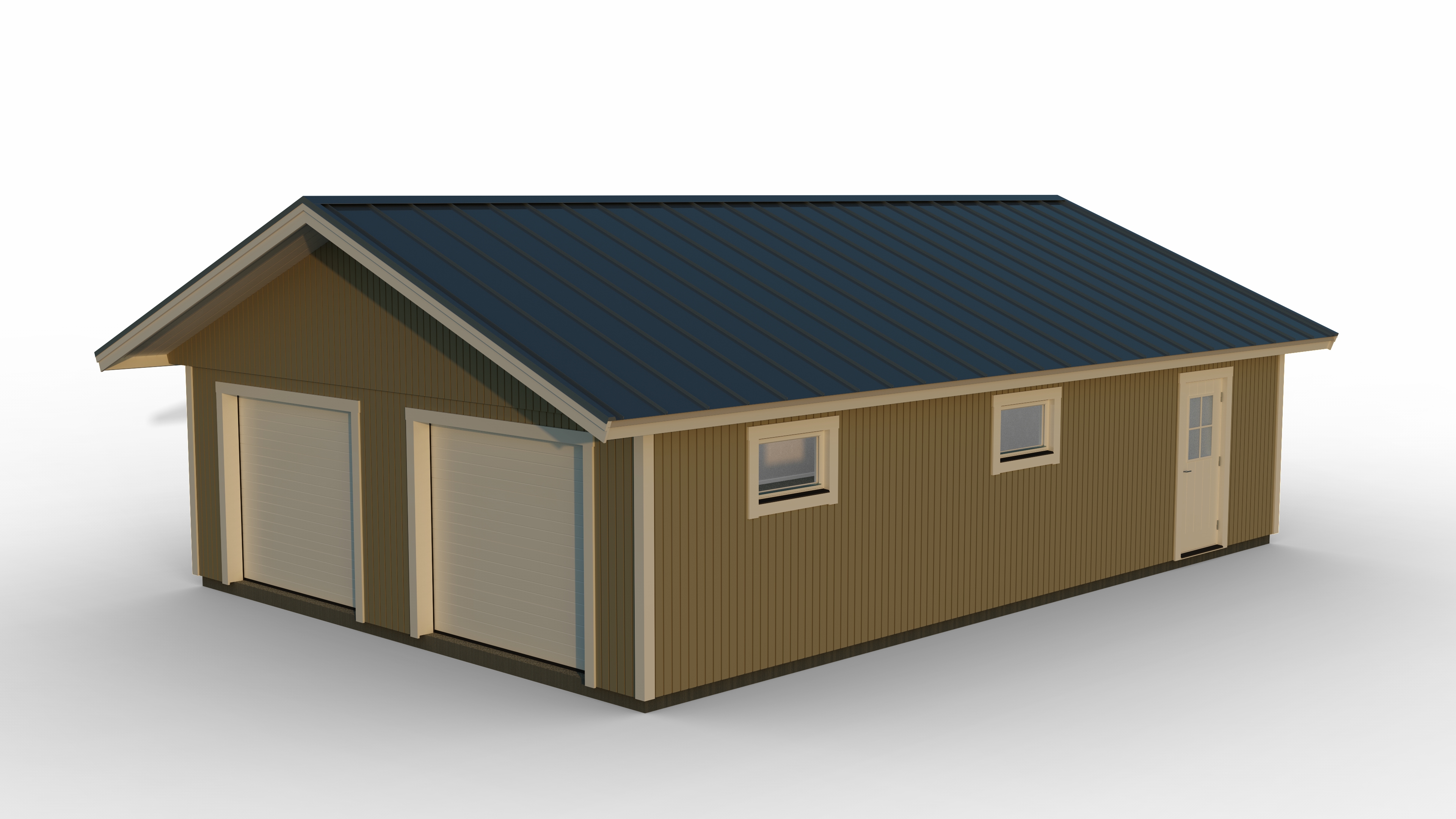 Dobbelgarasje Nallo 81 kvm → Enkelt Byggesett